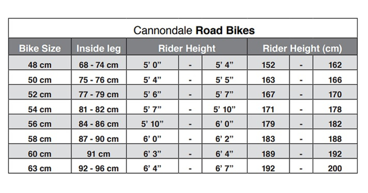Cannondale Bike Sizes Cheaper Than Retail Price Buy Clothing